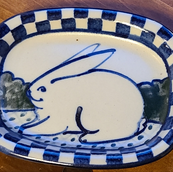 Vintage | Accents | Vintage Pottery Bunny Platter By The Clay Rabbit ...